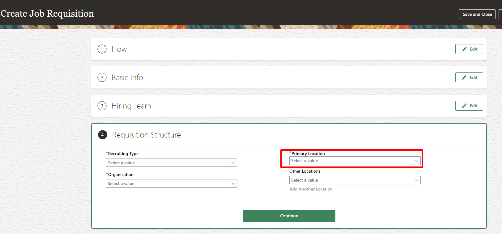 How to add the additional Locations in the Primary Location drop down ...