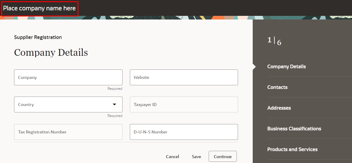 Next Generation Supplier Registration Adding Company Logo In Redwood Ui — Cloud Customer Connect