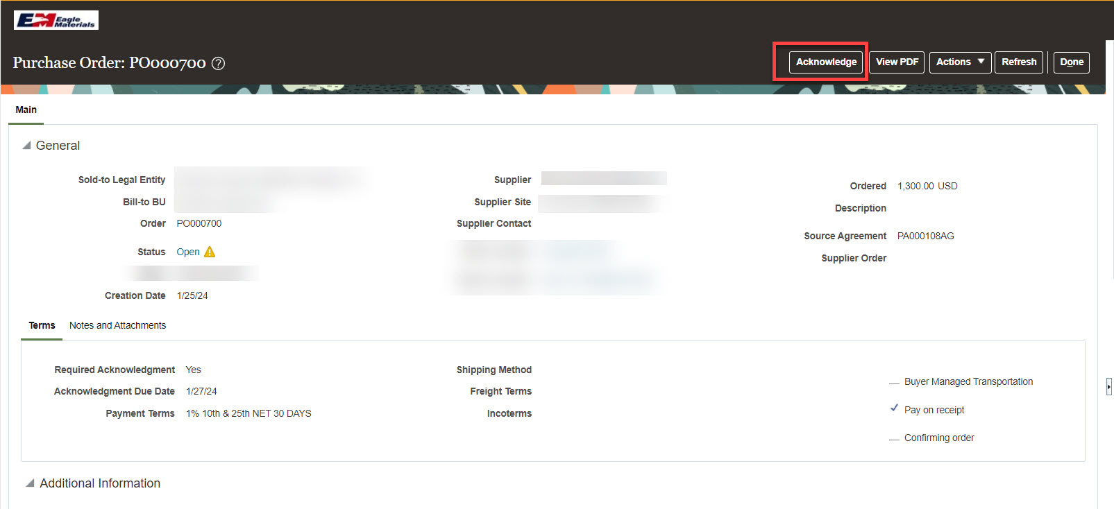 We want to provide a deep link in email to supplier for purchase order acknowledgement — Cloud ...