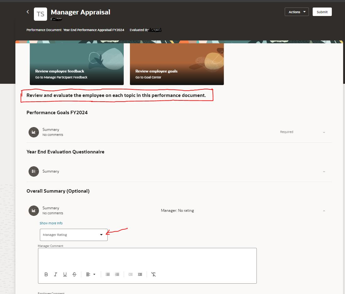 How we can customize Redwood Performance Document page — Cloud Customer Connect