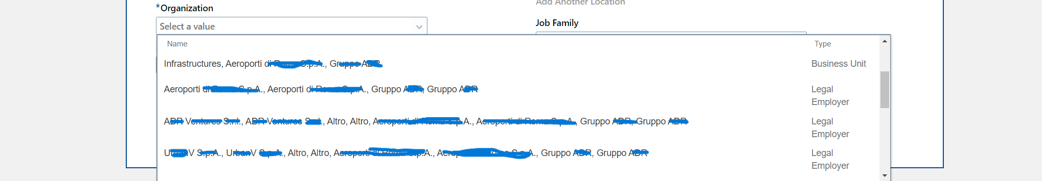 Duplicated Nodes In Organization Field In Job Requisition Structure — Cloud Customer Connect