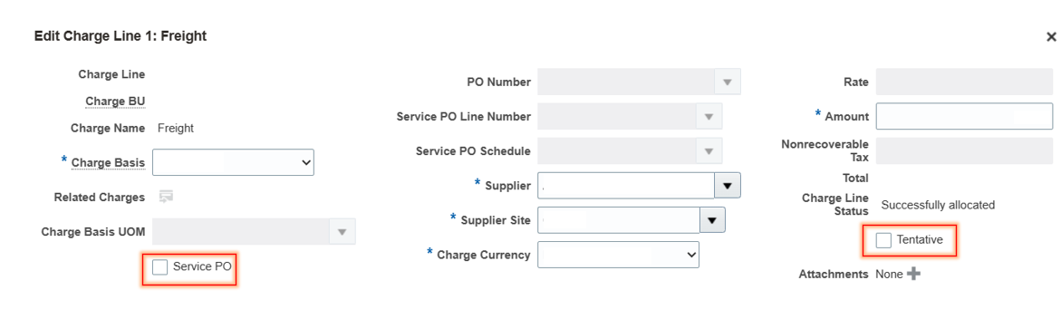 Function Of Service Po Checkbox And Tentative Checkbox In Trade