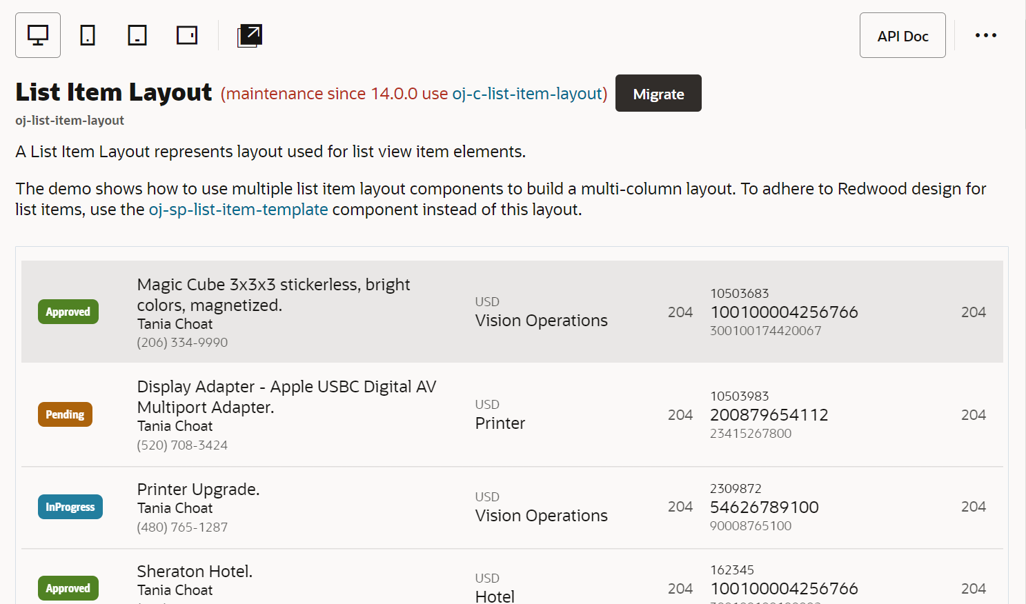 How to create a responsive list view with a list item layout for small devices — Cloud Customer ...