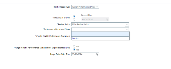 Not able to view any performance document in the eligibility batch process — Cloud Customer Connect