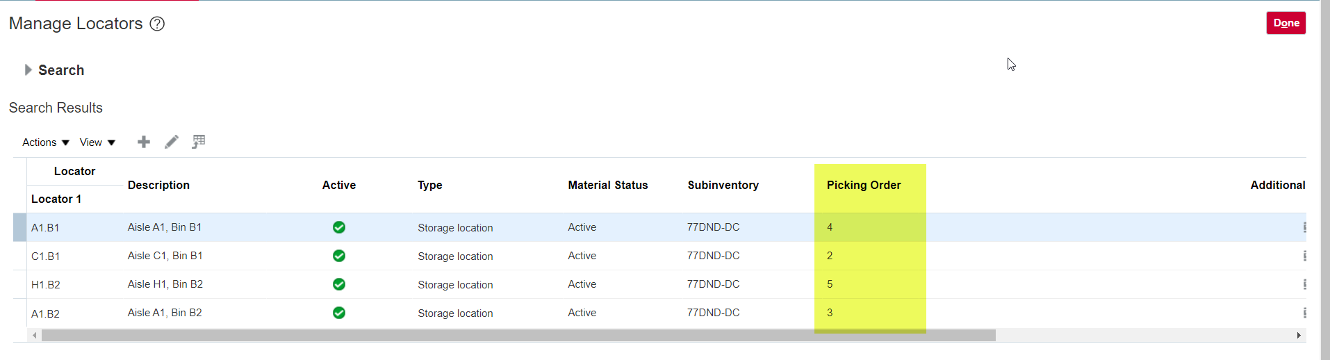 Picking Order on Locators is not honored during pick release / pick ...