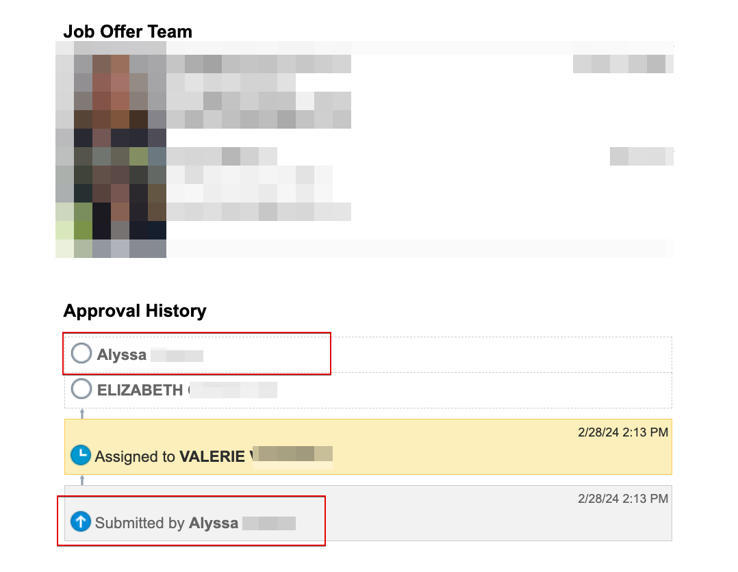 Job Offer Approval Initiator Shown As Last Approver — Cloud Customer Connect