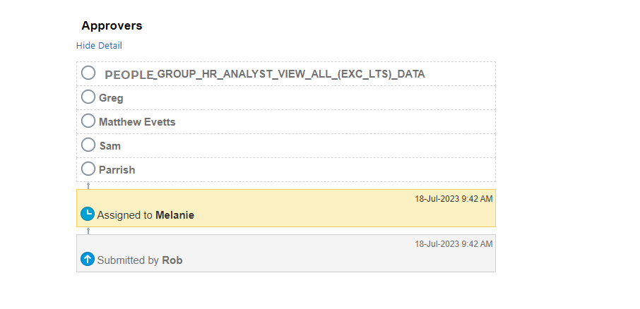 Document Record - Approval History — Cloud Customer Connect