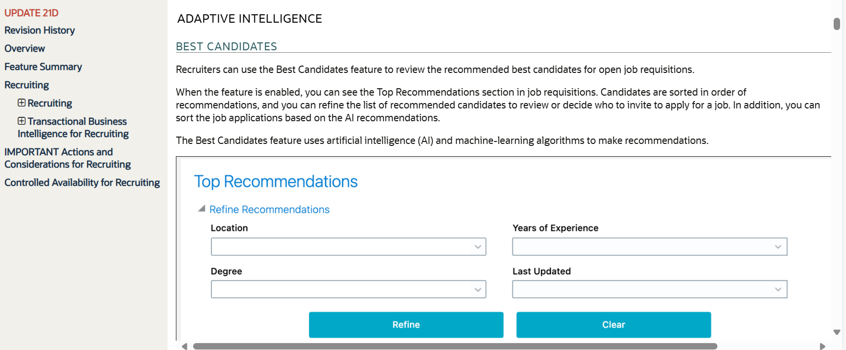 Do we still have the AI feature Best Candidate or it is same as ...