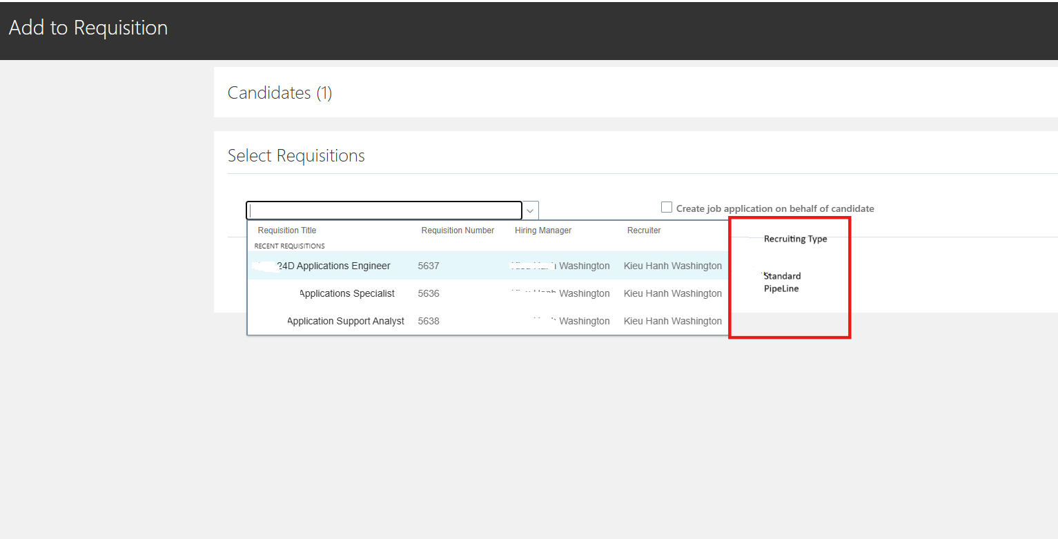 Add Recruiting Type Column To Add Prospect Candidates In The Requisition — Cloud Customer Connect