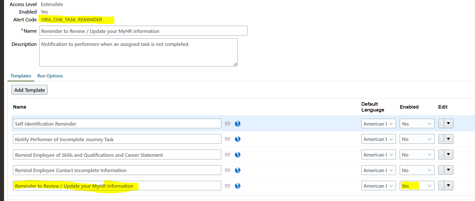 How to determine the time when the Alert send message using ORA_CHK_TASK_REMINDER Alert Code ...