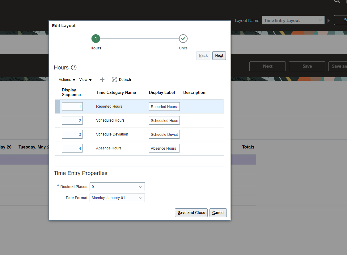 Configure Time Entry Layout Page Showing Where to Configure Display ... Configure Time Entry Layout Page Showing Where to Configure Display ...