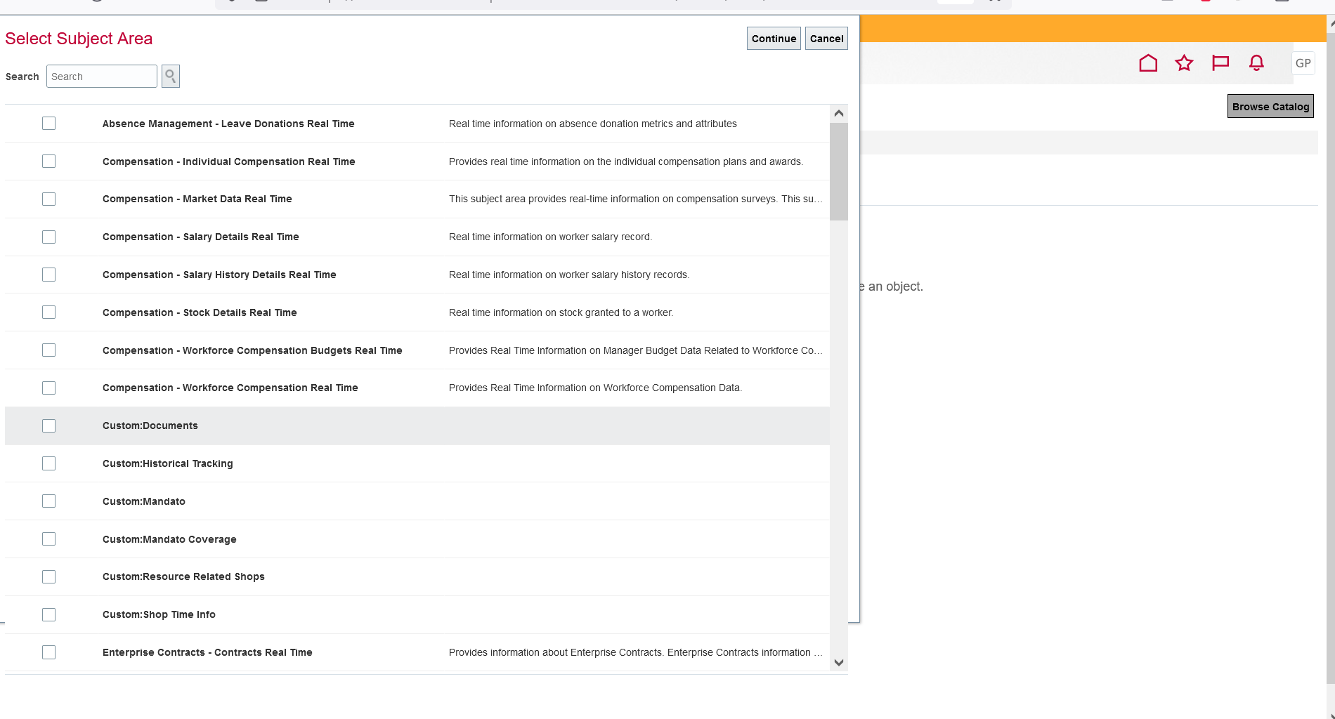 privileges to view all subject areas in Reports and Analytics page — Cloud Customer Connect