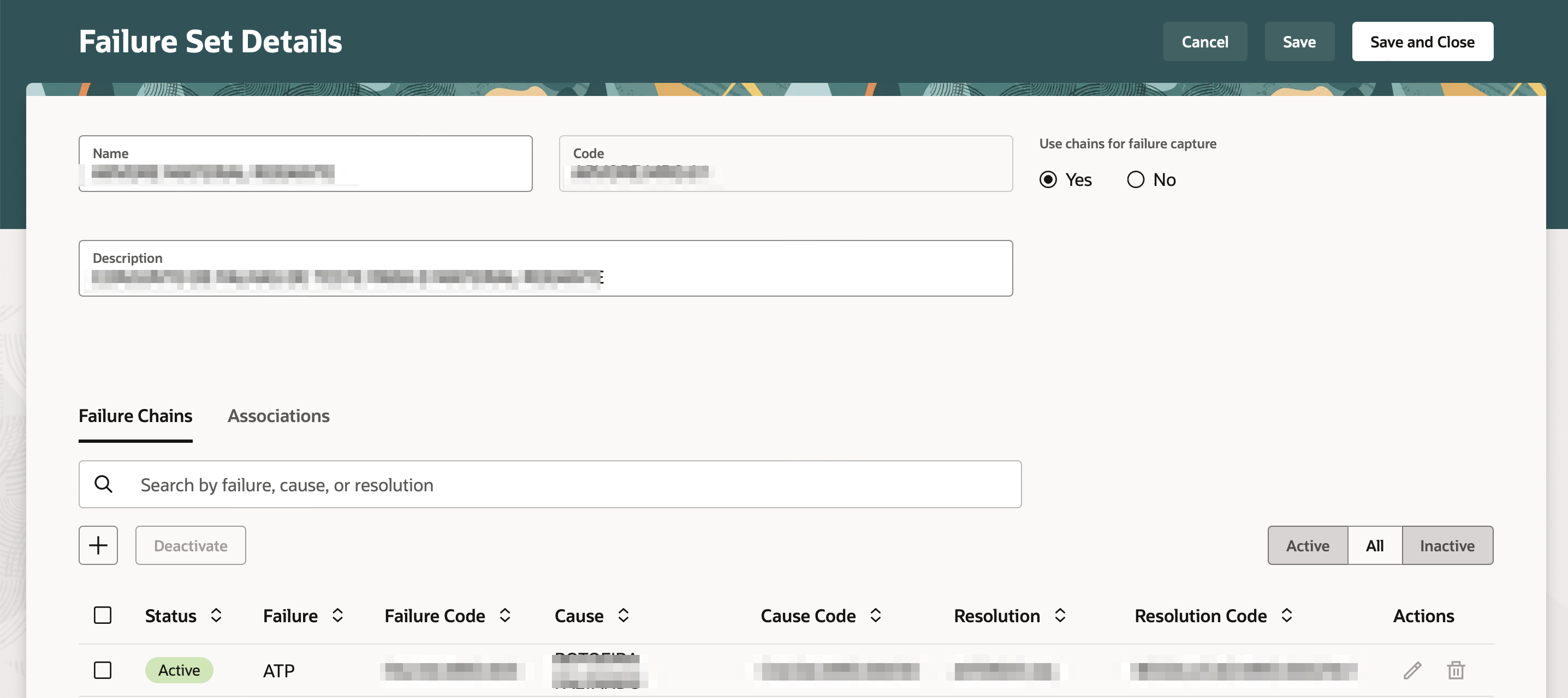 sql screen manage failures sets — Cloud Customer Connect