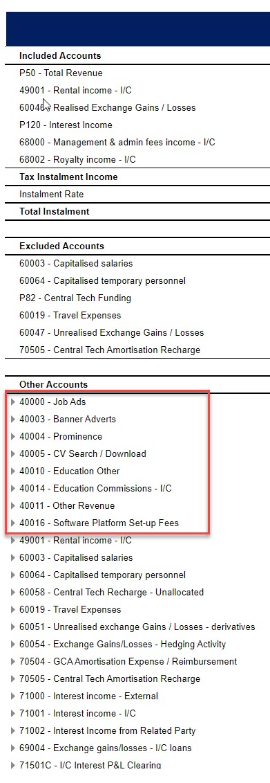 Reports using the Except Function — Cloud Customer Connect