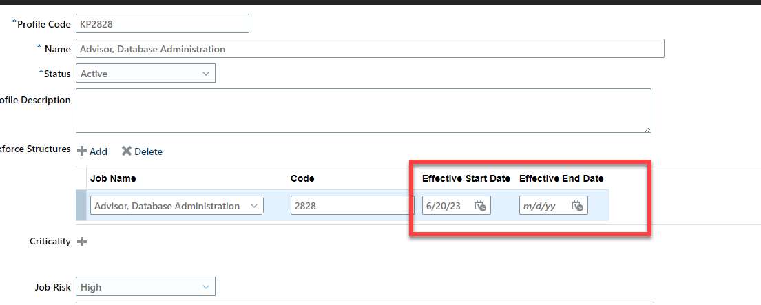 How To Query The Effective Start And End Dates Of Job On Job Profile — Cloud Customer Connect