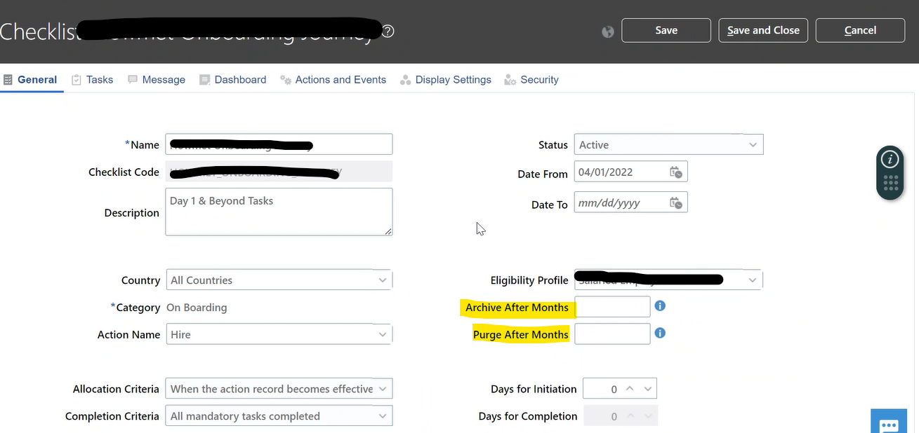 Significance of "Archive" and "Purge" on Checklist Template ...