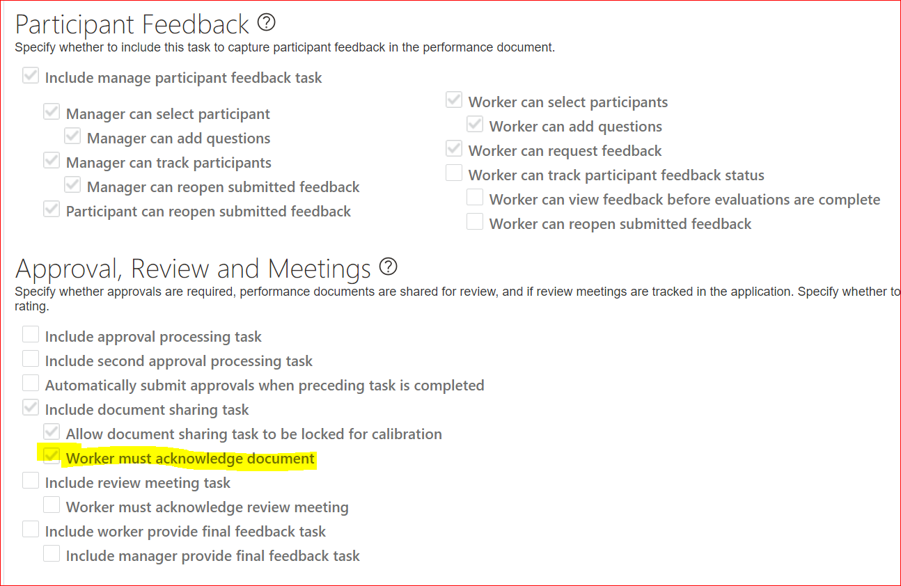 Annual Performance Document - Employee Acknowledgement Option not Working — Cloud Customer Connect
