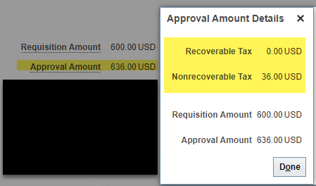 How can you view tax per requisition line? — Cloud Customer Connect