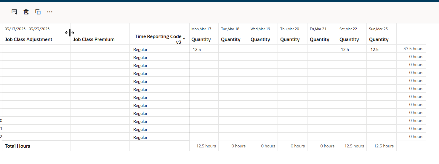 Unified layout - is it possible to remove time reporting codes in rows ...
