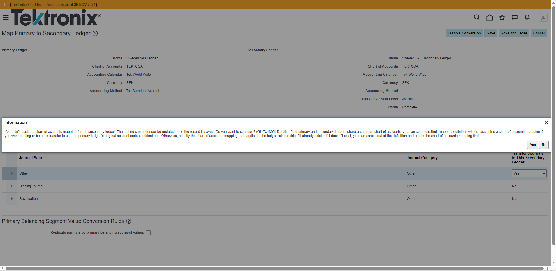 Setting Up The Mapping Between Primary And Secondary Ledger — Cloud Customer Connect