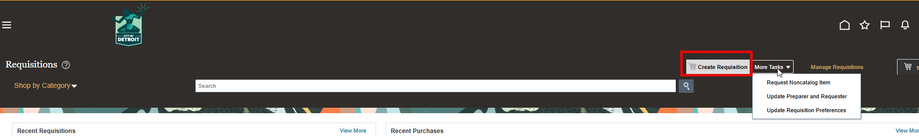 Move The Dropdown Option Enter Requisition Line From Action To Standalone Button In Rssp