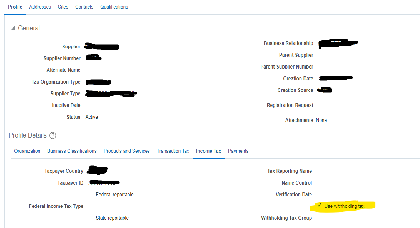 How to default "Use Withholding Tax" flag as always checked? — Cloud ...