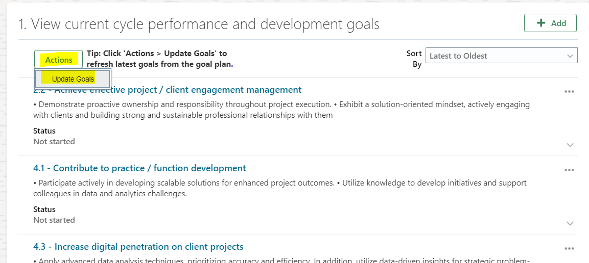 Redwood Goal Synchronization In Performance Document With Current Templates — Cloud Customer