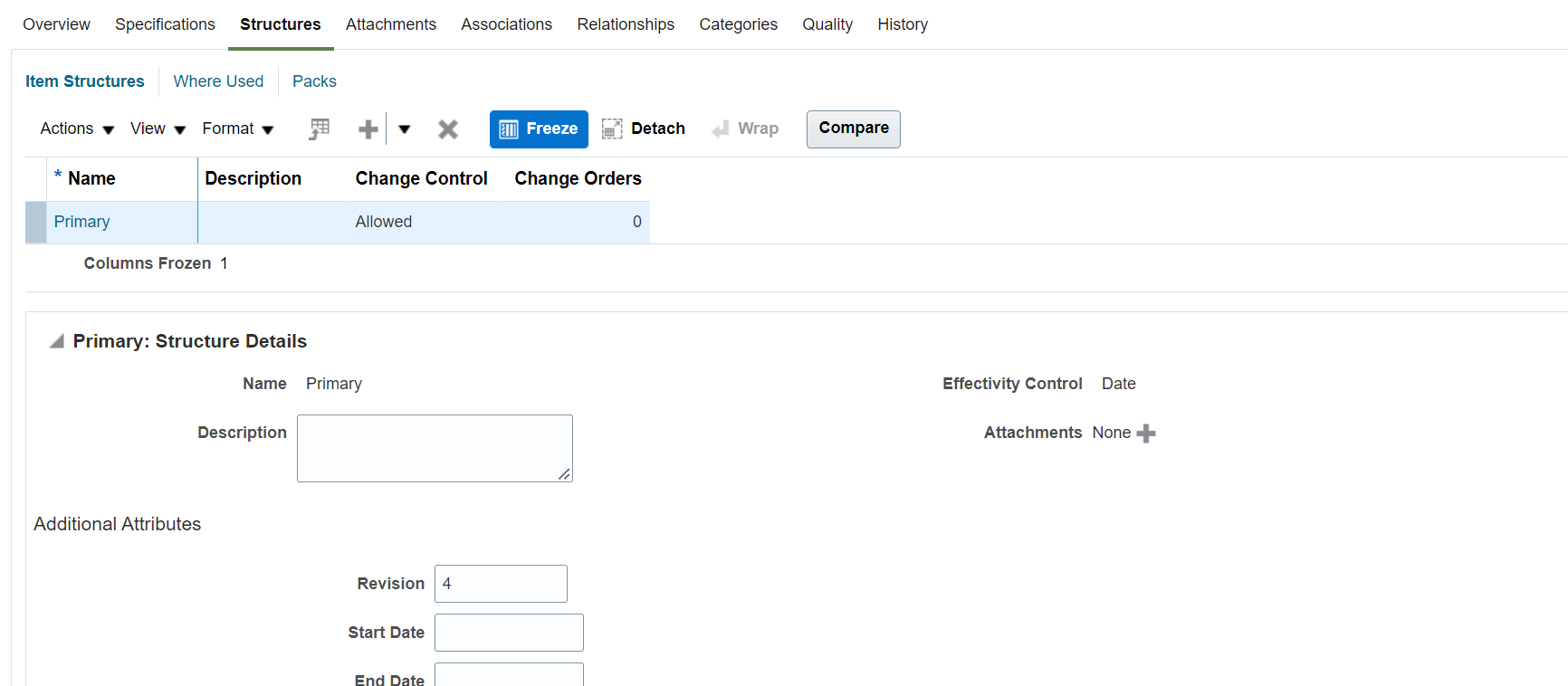 Update Item Structure Revision In Work Order — Cloud Customer Connect
