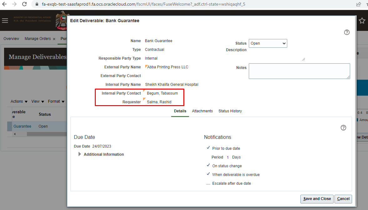 Unable To Send Notification To The Deliverable Requester — Cloud Customer Connect