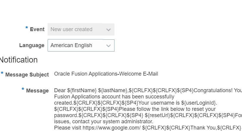 Unable To Add A Hyperlink In New User Account Creation Welcome Email — Cloud Customer Connect