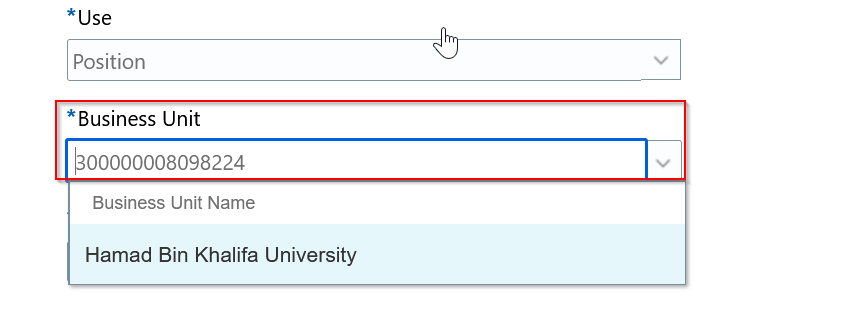 Business Unit Field Reflecting Id Instead Of Name In Orc Create Job Requisition Page — Cloud