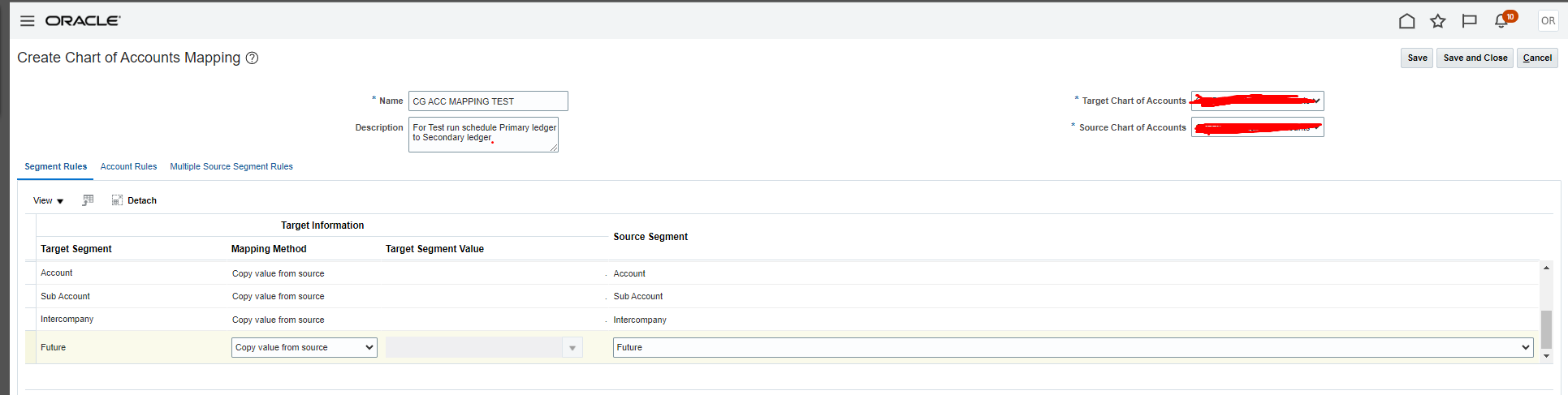 How To Setup Manage Chart Of Accounts Mappings Coa Of Primary Ledger Same As Secondary Ledger