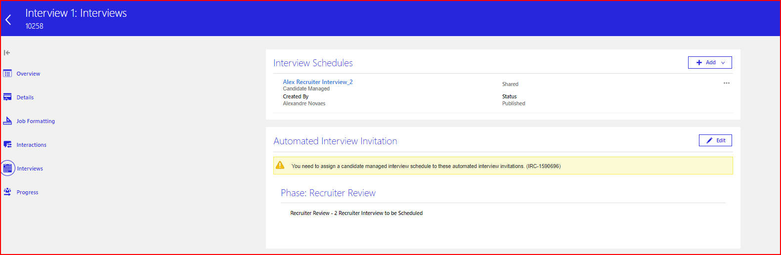 Automated Interview Invitation — Cloud Customer Connect