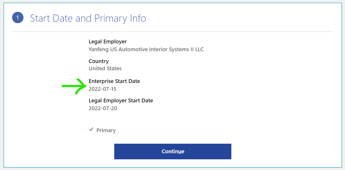 Which DBI retrieves "Enterprise Start Date"? — Cloud Customer Connect