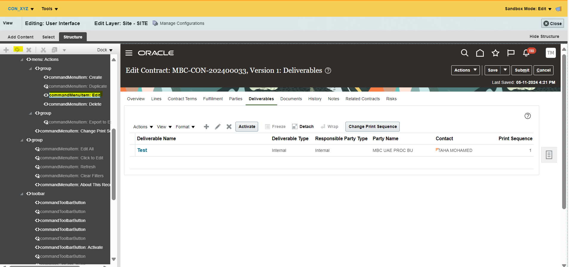 How To Restrict Contract Deliverables Actions Edit Delete Based On Role — Cloud Customer Connect