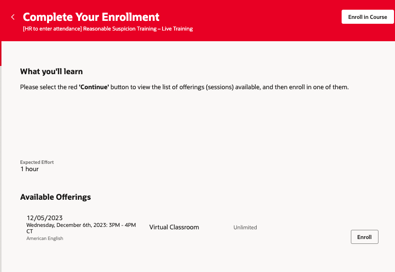 Why is the date wrong on the Redwood learn page for learning offerings ...