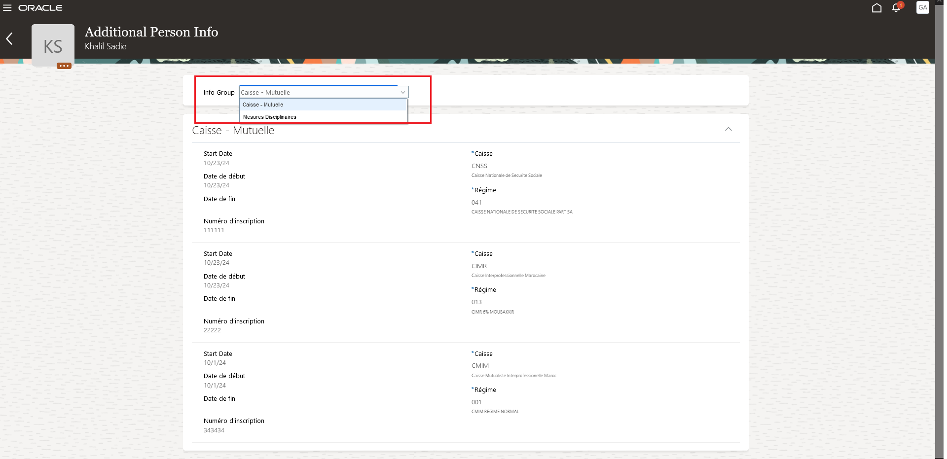 Conditional Edit/View only on Person Extra Info Sections — Cloud Customer Connect