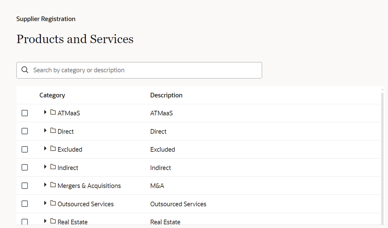 25A Supplier Registration Can I show Procurement Category Description ...