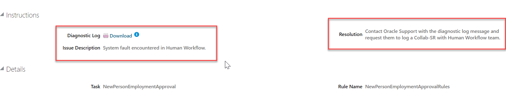 System Fault Encountered In Human Workflow While Hiring An Employee In Workflow Fyi To Aor