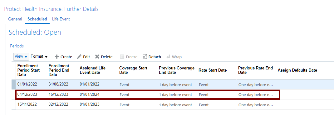 Benefits: Created New Open Period but when enrolling it goes to ...