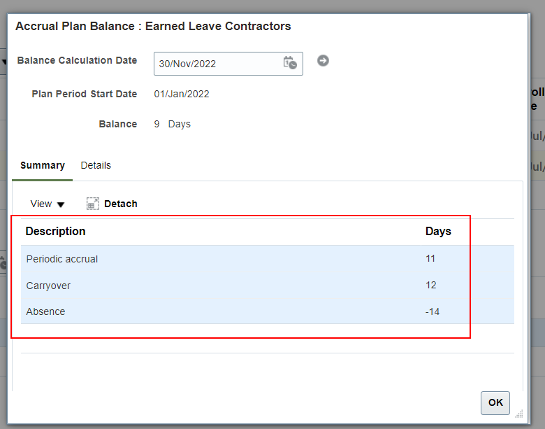 Which table stores the Summary Data of Accrual Plan Balance? — Cloud ...