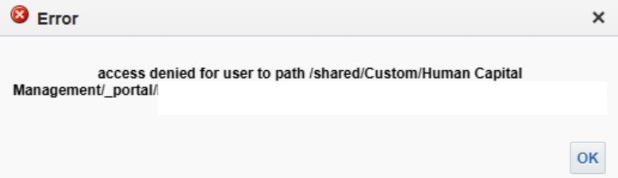 Can we customize the error message Access Denied for user to path ...