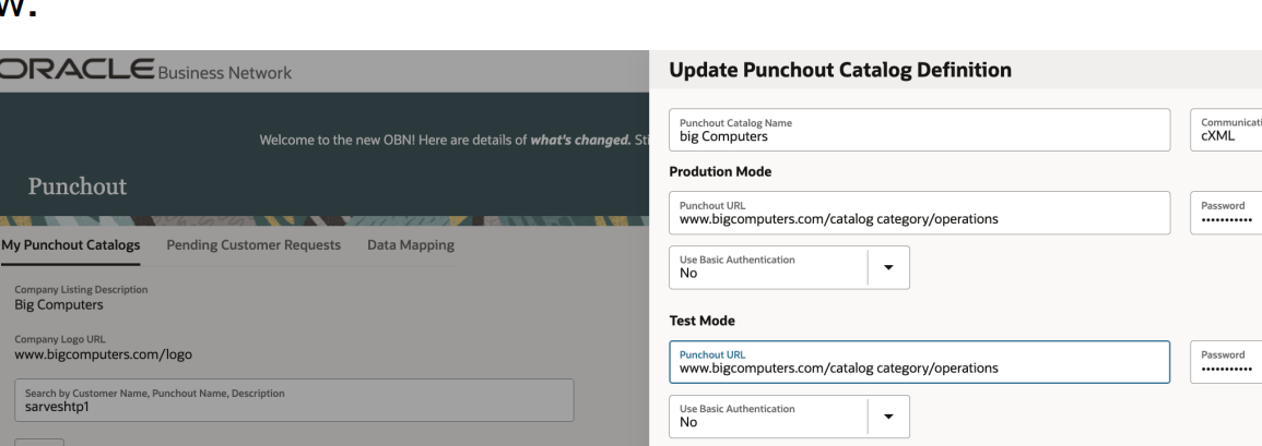 How to connect to a supplier punchout page as test mode via OBN — Cloud ...