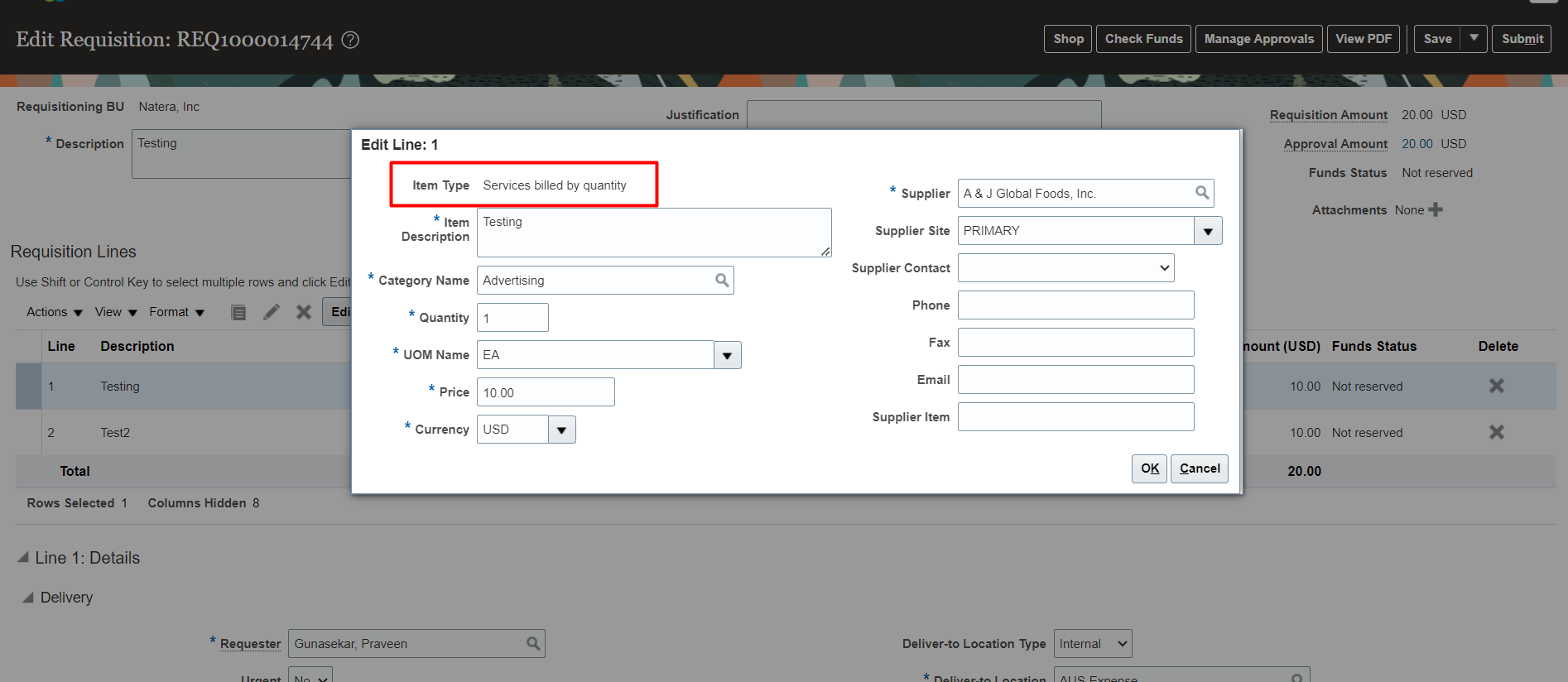 Need Link between Requisition Item Type and Requisition Tables — Cloud ...