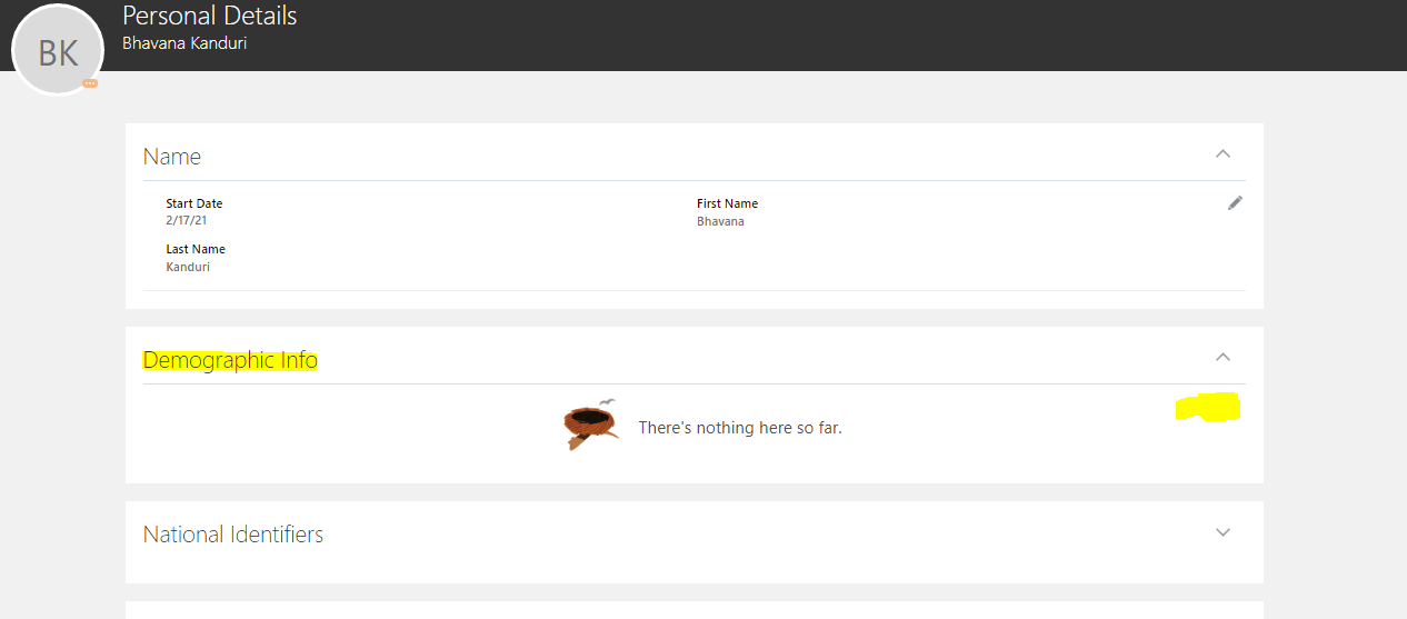 How to get the edit option and person details in demographic details ...