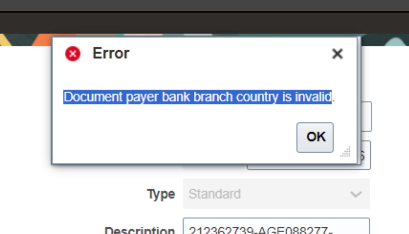 For Sepa validations where is Document Payee/Payer bank branch country ...