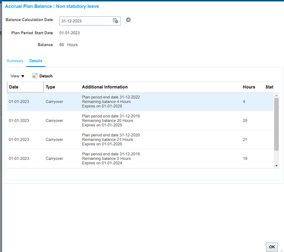 Carry over multiple year and how the different years are shown in ...