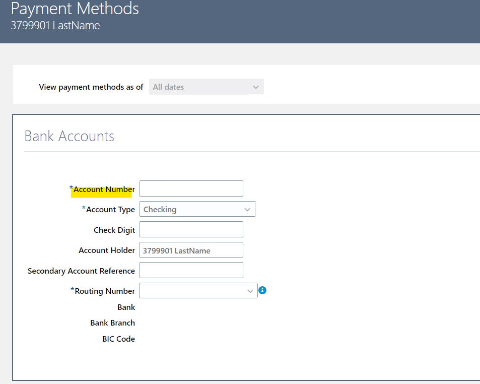 US Bank Account Validation using Autocomplete Rules — Cloud Customer Connect