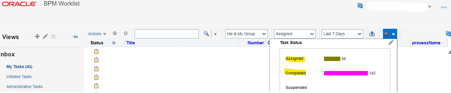 Task Status In Bpm Worklist Not Corresponding To Task Assigned — Cloud Customer Connect