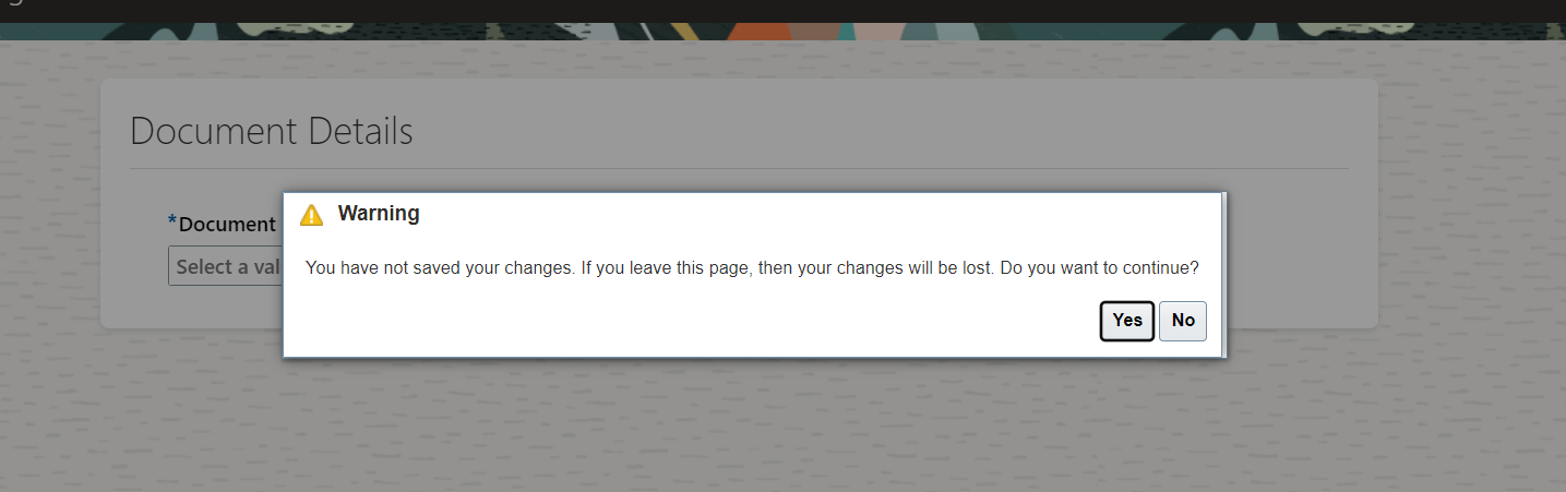 How can we disable warning message on DOR page ? — Cloud Customer Connect